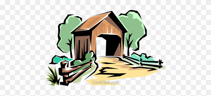 Covered Bridge Royalty Free Vector Clip Art Illustration - Covered ...