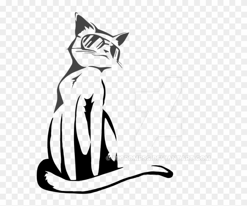 Cool Cat Outline By Micromess - Cool Cat - Macbook Or Laptop Decal ...
