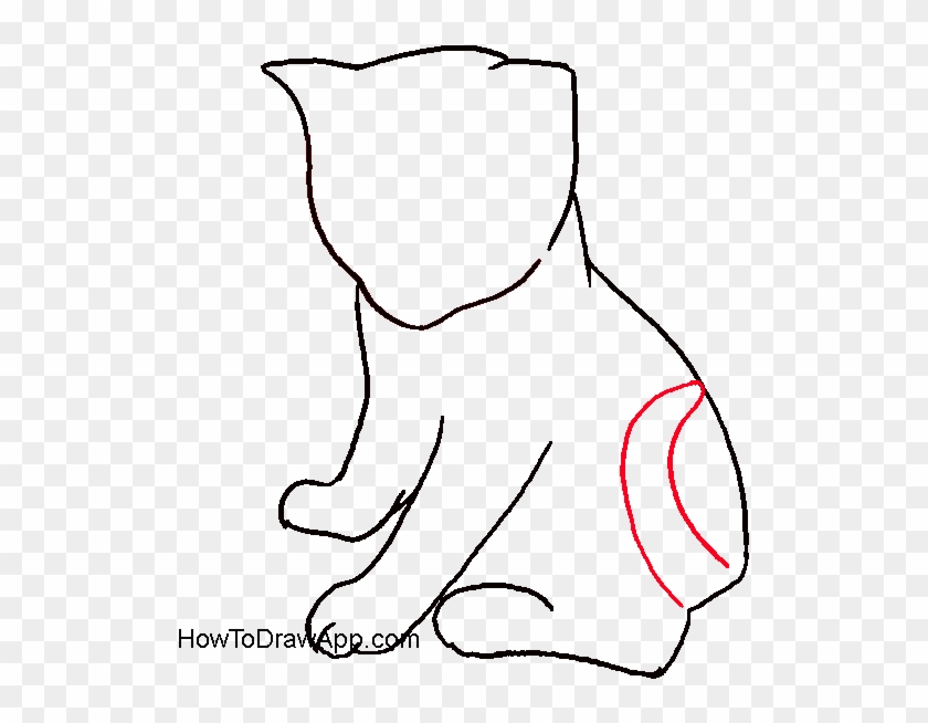Drawn Cat Outline Drawing - Draw A Cat Step By Step For Kids - Full ...