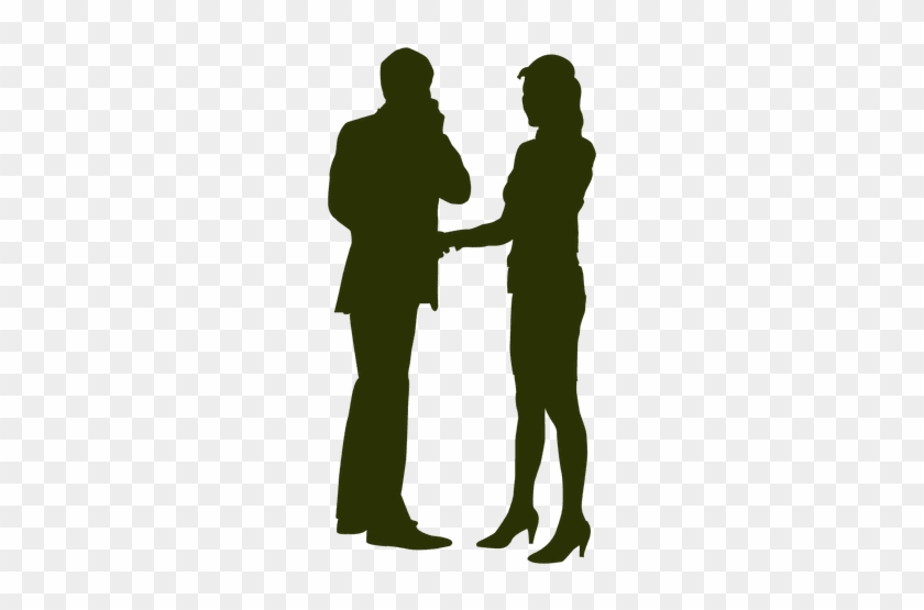 Businessman Woman Talking Silhouette Transparent Png - Silhouette ...