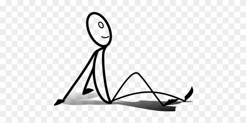Stickman Sit Relax Watch Smile Friendly De - Draw A Stick Figure ...
