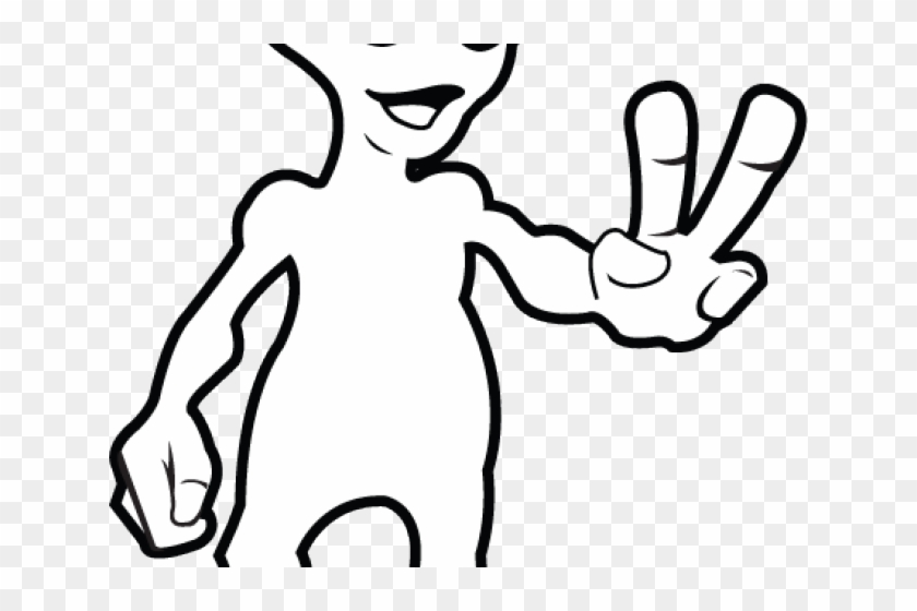 Sci Fi Clipart Cartoon - Black And White Alien - Full Size PNG Clipart ...