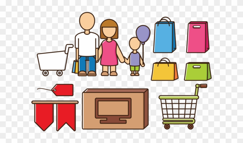 Family Shopping Vectors - Transparent Shopping Icon Infographic - Full ...