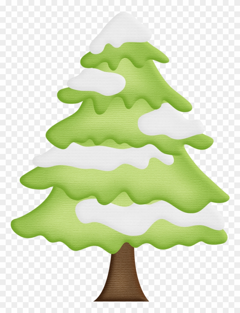 Winter Clipart Christmas Tree - Pine Tree With Snow Clipart - Full Size ...