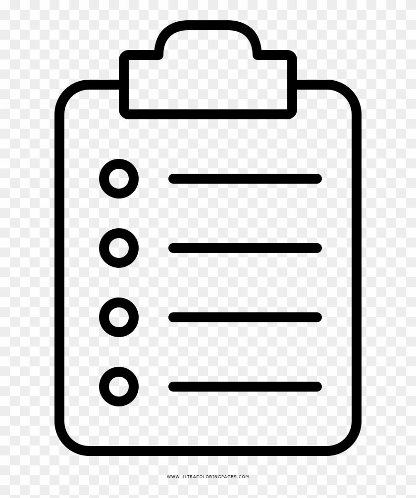 Clipboard Coloring Page - Lista De Chequeo Dibujo - Full Size PNG ...