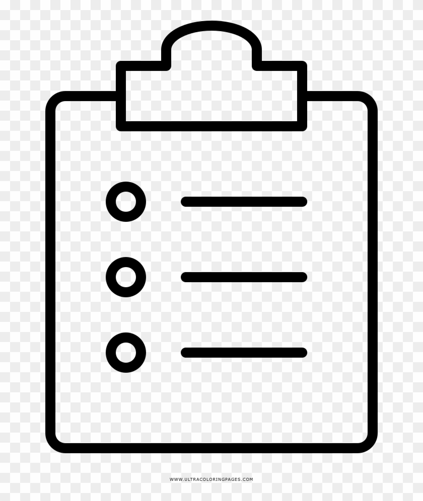 Clipboard Coloring Page - Think Exam - Full Size PNG Clipart Images ...