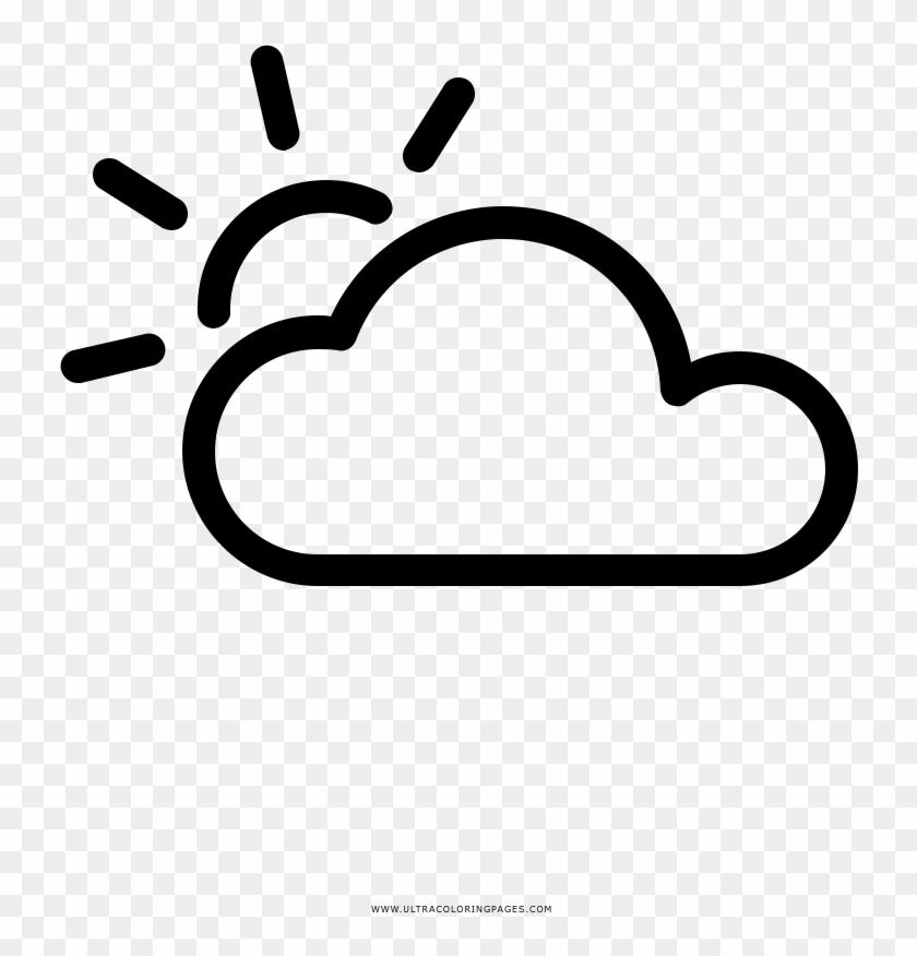 Partly Cloudy Coloring Page - Weather - Full Size PNG Clipart Images ...