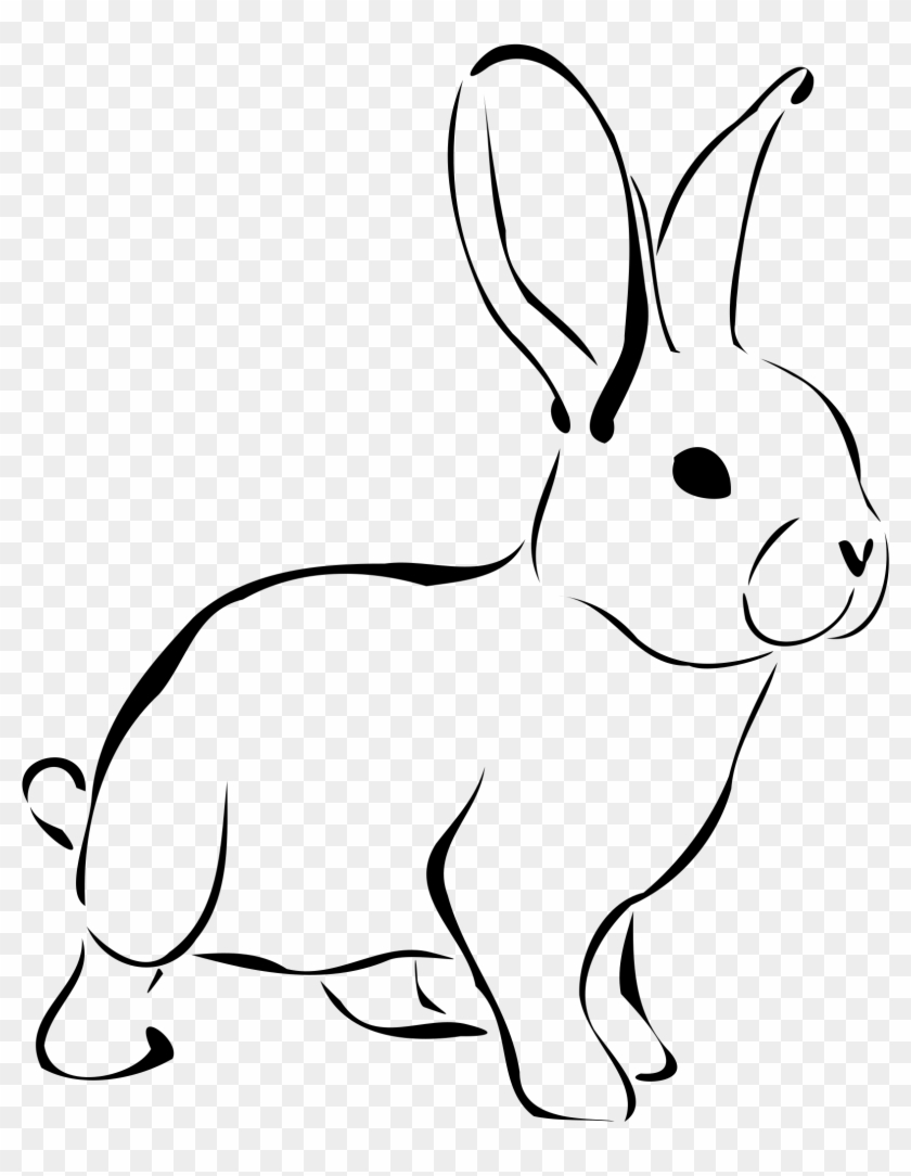 Black And White Rabbit Clipart - Rabbit Cartoon Black And White - Full ...