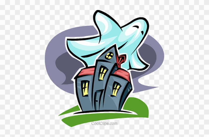 Haunted House And Ghost Royalty Free Vector Clip Art - Clip Art House ...