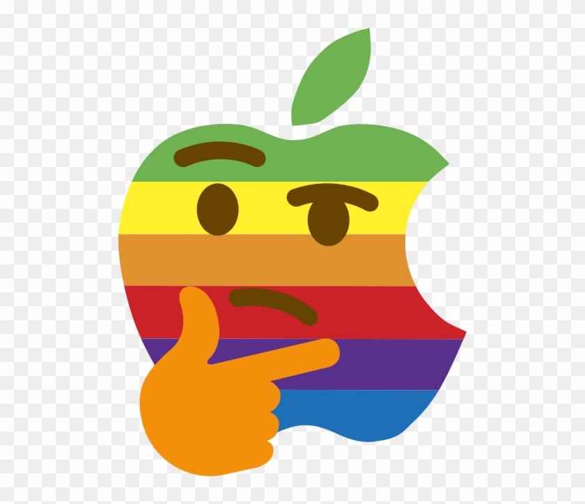 Apple Logo Think Different Clip Art - Apple Thinking Emoji - Full Size ...