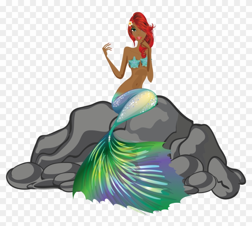 Mermaid Clip Art And Digital Paper, Fantasy Mermaid - Greeting Card ...