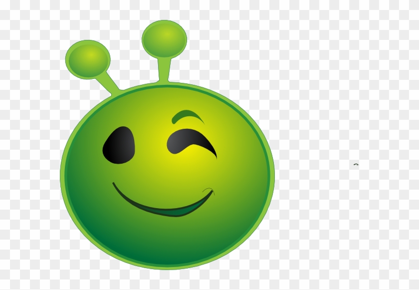 Alien Emoji Winking Clip Art At Clker - Wink - Full Size PNG Clipart ...