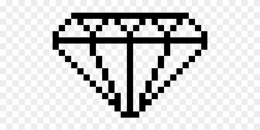 Black Diamond - Pixel Art Diamond - Full Size PNG Clipart Images Download