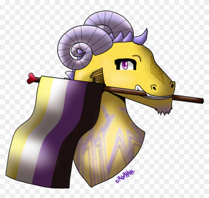 Non-binary Pride Dragon By Sunfurthewolf - Cartoon - Free Transparent PNG Clipart Images Download