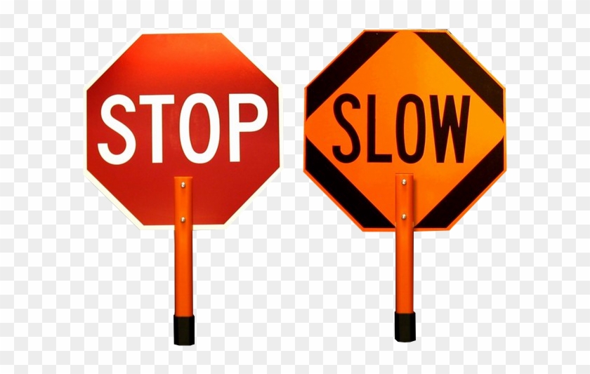 18" & 24" Stop/slow Paddles - Hand Held Stop Sign - Full Size PNG ...