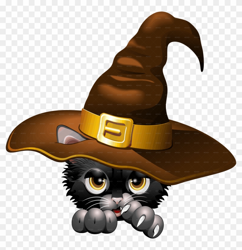 Halloween Black Cat Cartoon Clip Art - Black Cat Halloween Cute - Full ...