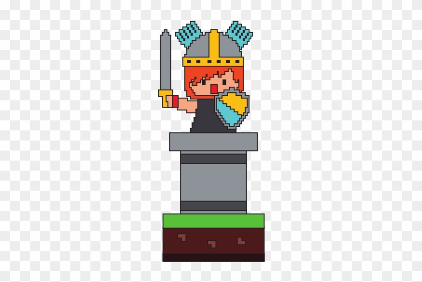 Pixel Character Knight With Sword And Shield - Vector Graphics - Full ...