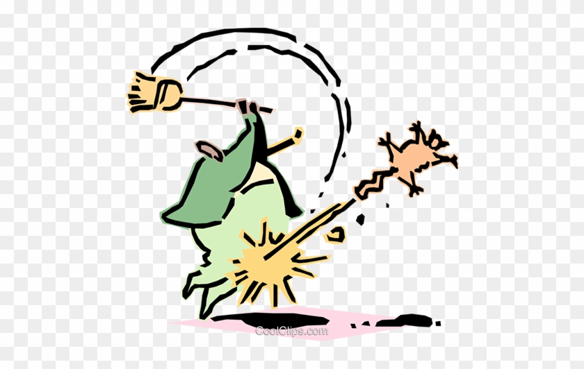 Man Whacking Cat With A Broom Royalty Free Vector Clip - Clip Art ...
