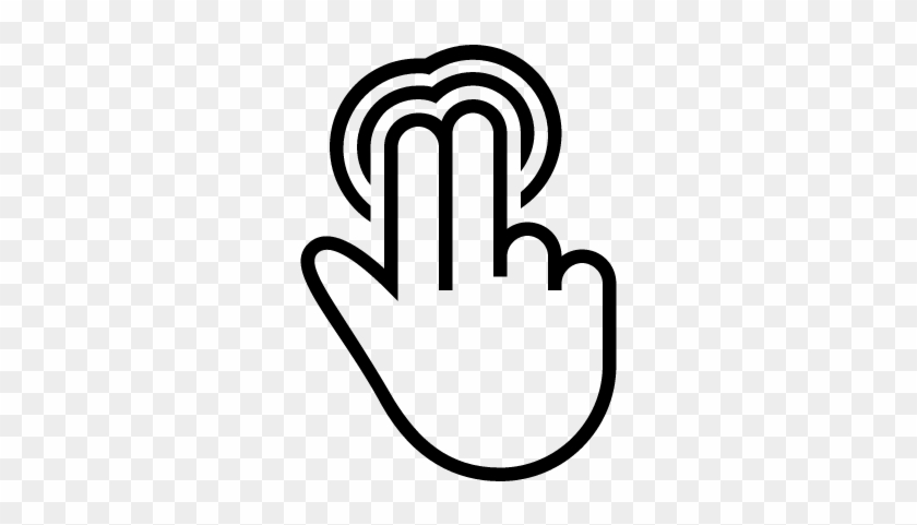 Two Fingers Pressuring Touch Screen Stroke Symbol Vector - Multi Touch ...