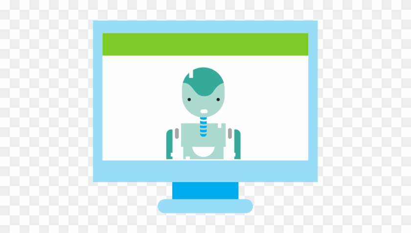 Colorful Computer Technology With Screen And Robbot - Cartoon - Full ...