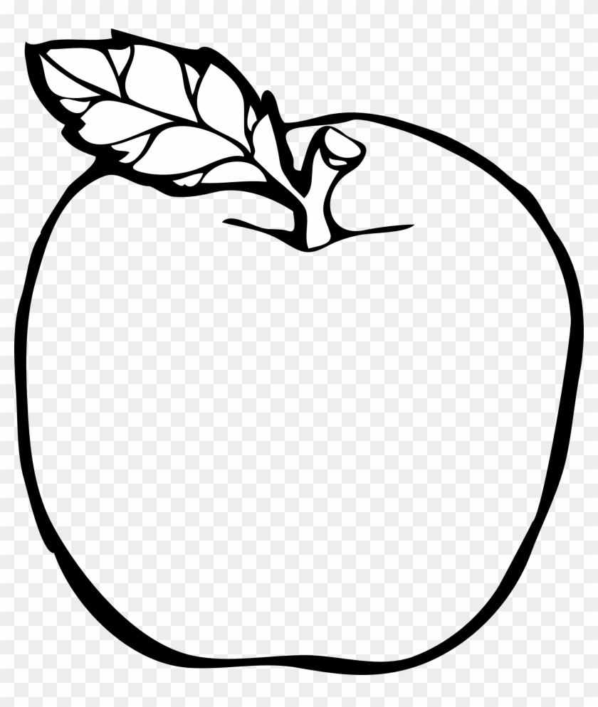 Apple Line Drawing - Apple Black And White Clip Art - Full Size PNG ...