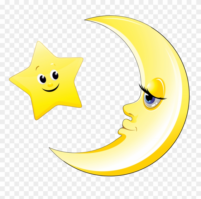 Cute Moon And Stars Clipart - Full Size PNG Clipart Images Download
