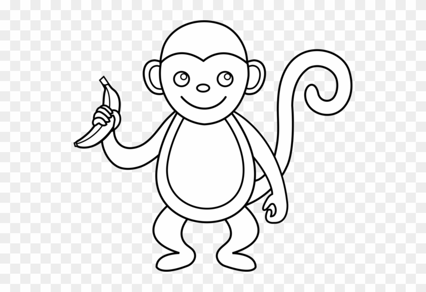 Monkey Clipart Black And White Clip - Monkey Clipart Outline - Full ...
