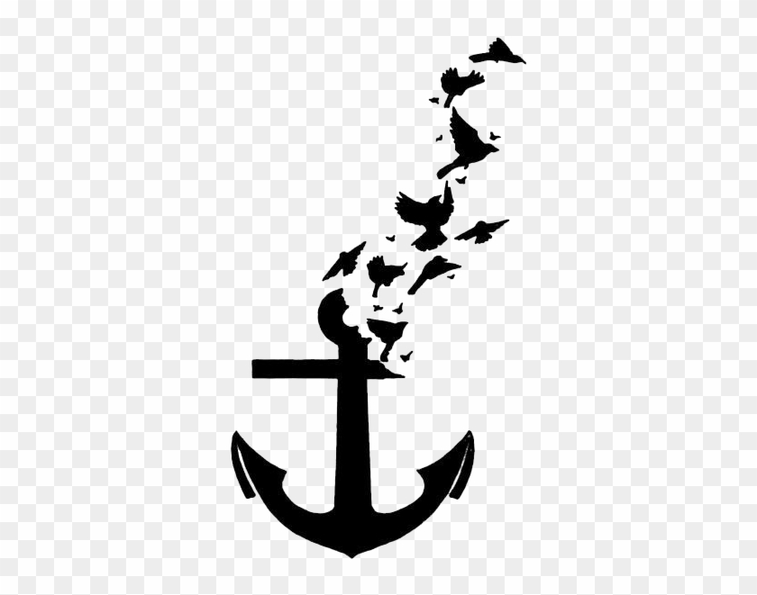 Anchor - Anchor Tattoo With Birds - Full Size PNG Clipart Images Download