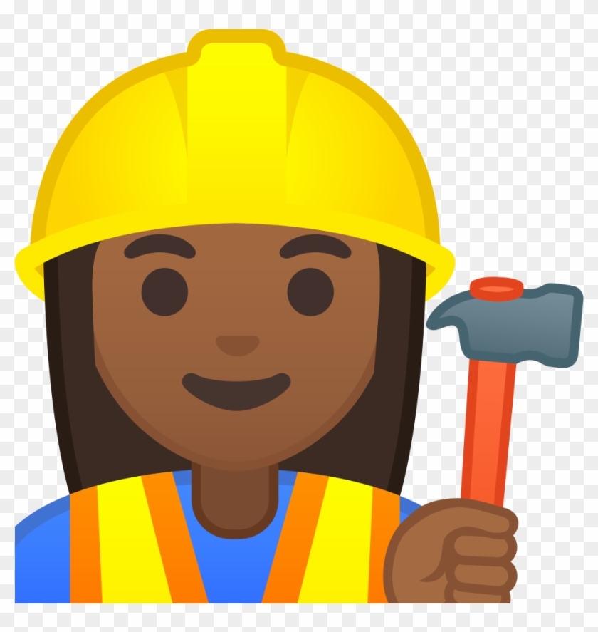 Woman Construction Worker Medium Dark Skin Tone Icon - Construction ...