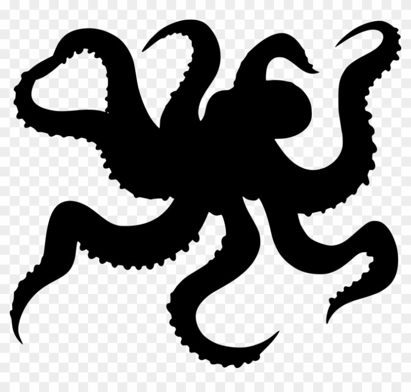 Silhouette, Octopus Vector Graphic, Octopus Tentacles - Illustration ...