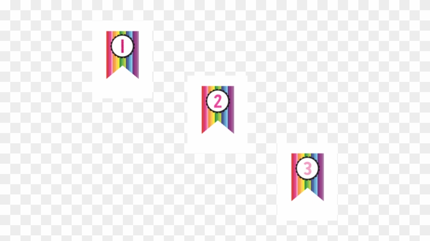 Happy Rainbow Banner Numbers - Circle - Full Size PNG Clipart Images ...