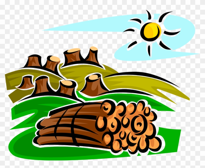 Vector Illustration Of Forestry And Logging And Wood - Forestry Clipart ...