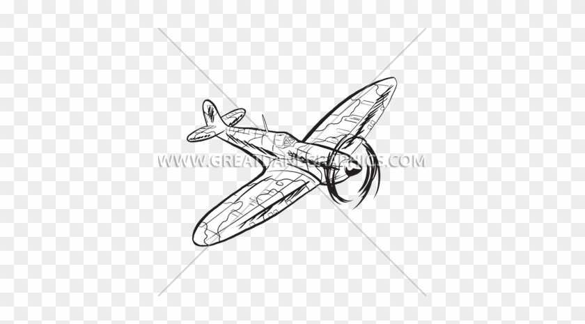 Spitfire - Line Art - Full Size PNG Clipart Images Download