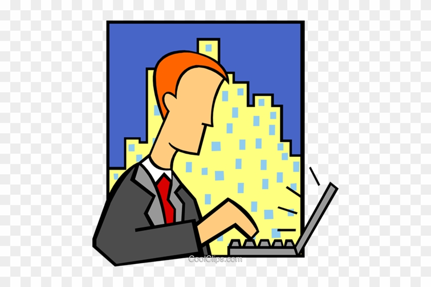 Business Laptop User Royalty Free Vector Clip Art Illustration ...