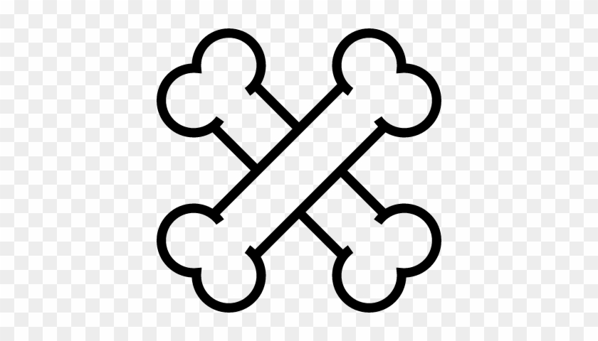 Halloween Bones Cross Outline Vector - Halloween Bones - Full Size PNG ...