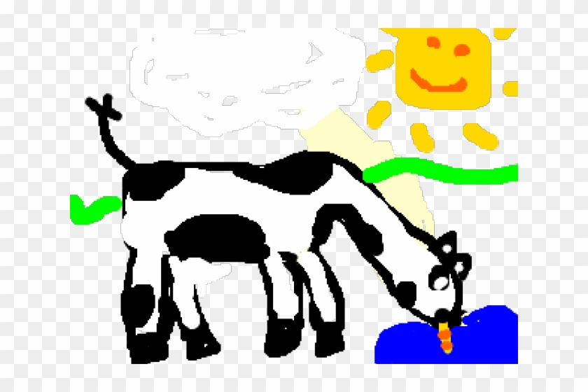 Drawn Cow Drinking Water - Drawn Cow Drinking Water - Full Size PNG ...
