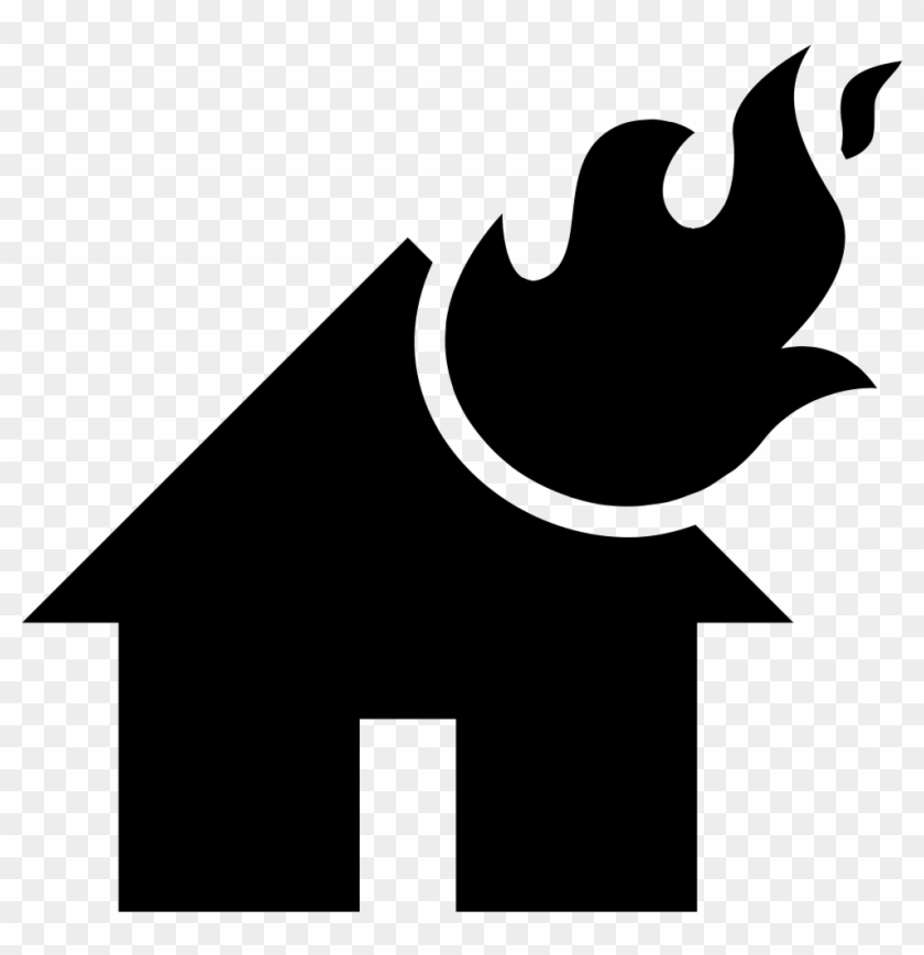 Flames On A Burning House Comments - House Fire Icon Png - Full Size ...