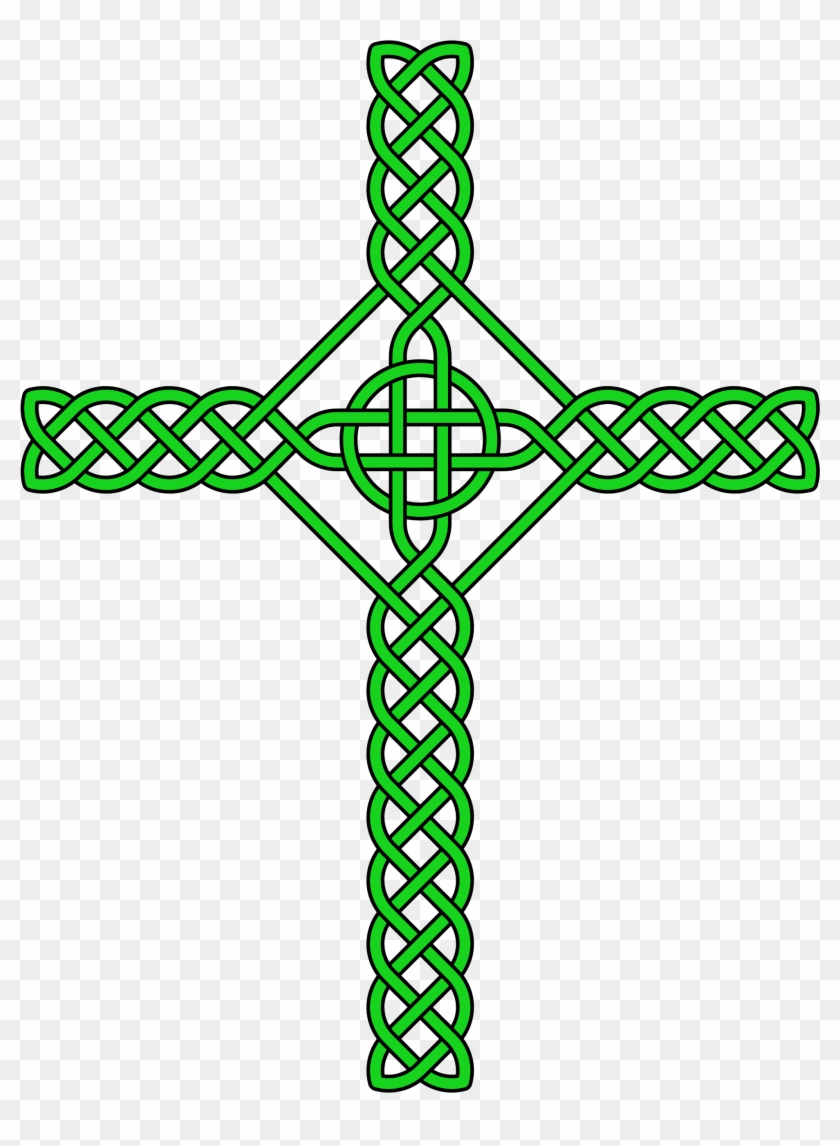 Green Celtic Cross Png Download - Welsh Celtic Knotwork Cross - Full ...