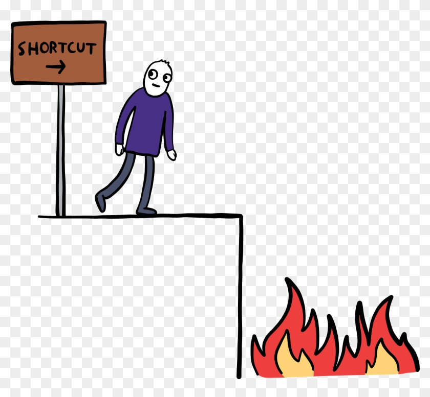 Taking Shortcuts - Cartoon - Full Size PNG Clipart Images Download