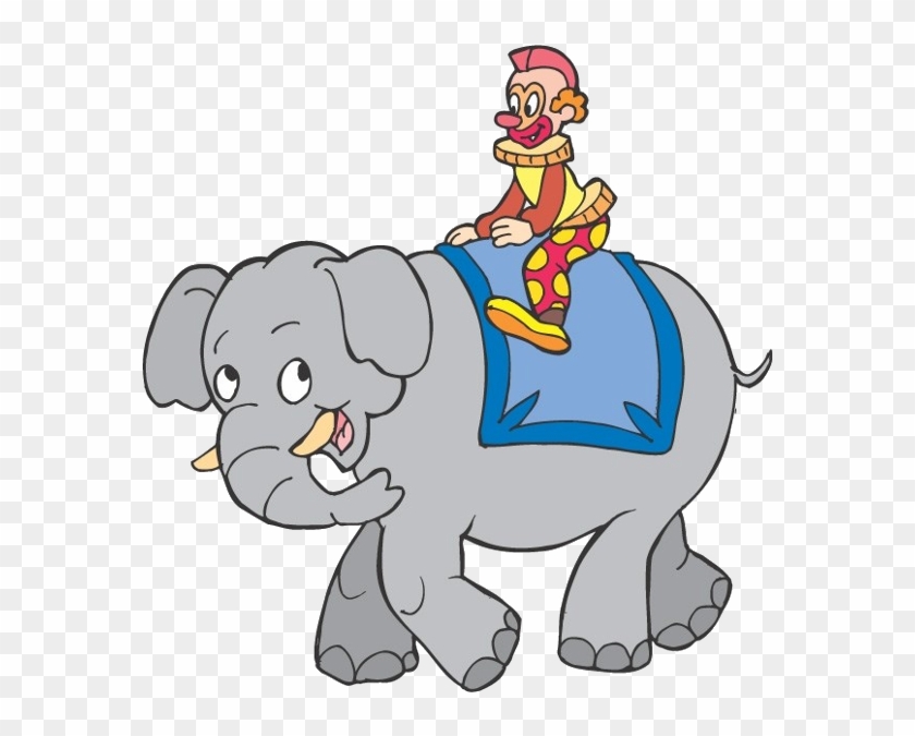 Pin Circus Elephant Clipart - Clown And Cartoon Elephant - Full Size ...