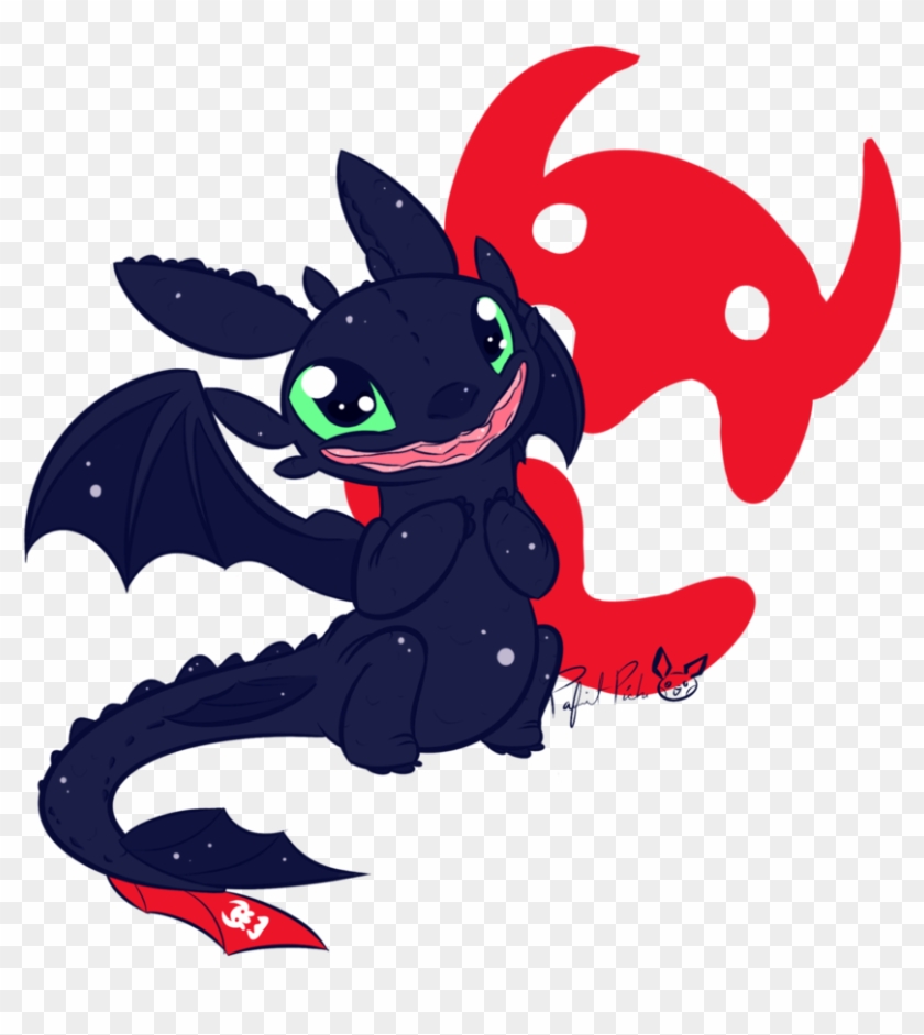 Toofless The Deadly Nightfury By Piichu-pi On Deviantart - Toofless - Full Size PNG Clipart ...