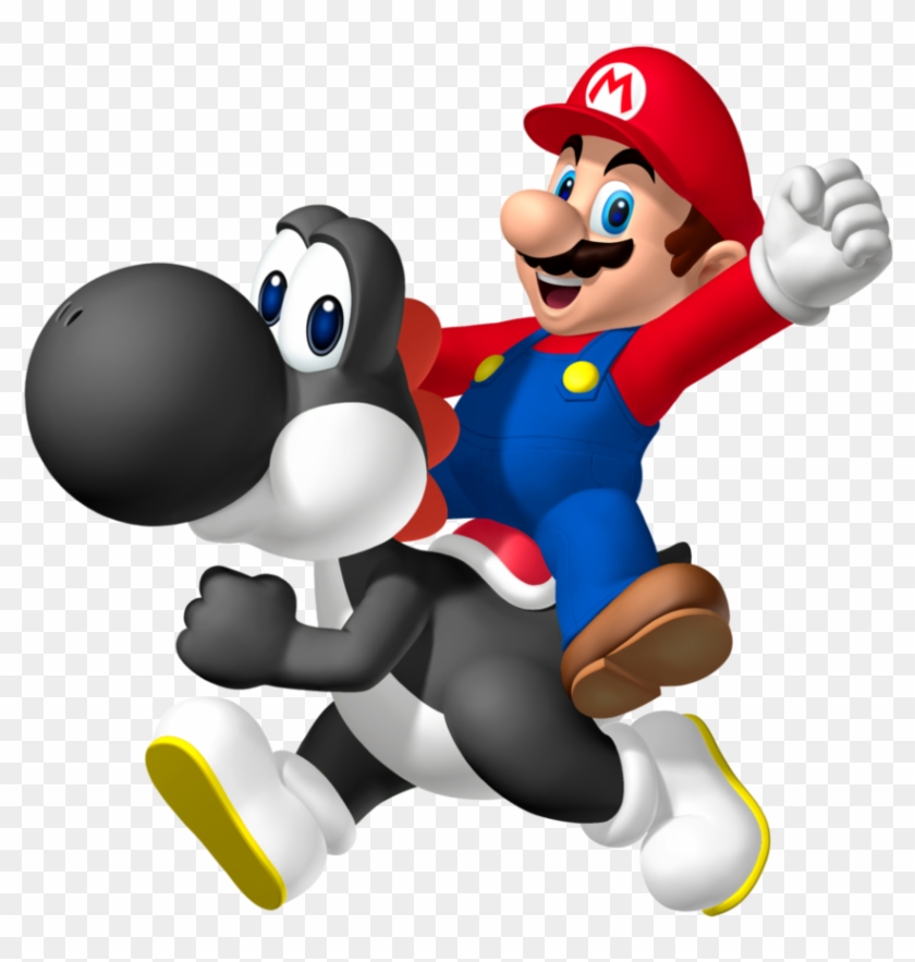 Black Yoshi And Mario By Yoshigo99 - Mario And Black Yoshi - Full Size ...