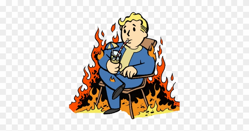 01 - Fallout Vault Boy Fire - Full Size PNG Clipart Images Download