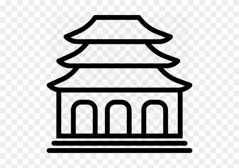 Buddhist Icon - Temple Outline - Full Size PNG Clipart Images Download