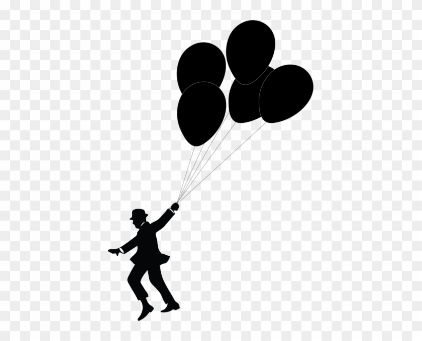 Balloon Clip Art Silhouette - Man Holding Balloons Silhouette - Full ...