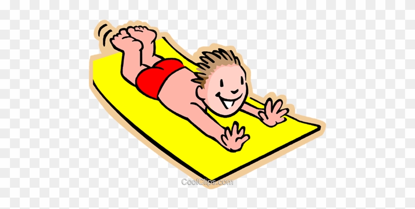 Boy On Water Slide Royalty Free Vector Clip Art Illustration - Slip N ...