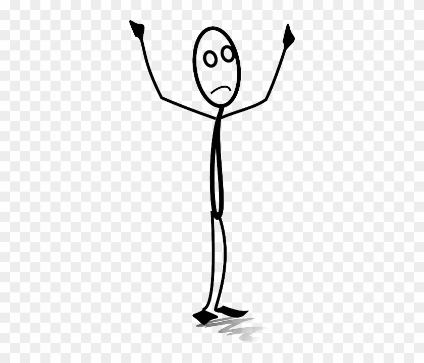 Stick Figure Hands Up - Full Size PNG Clipart Images Download