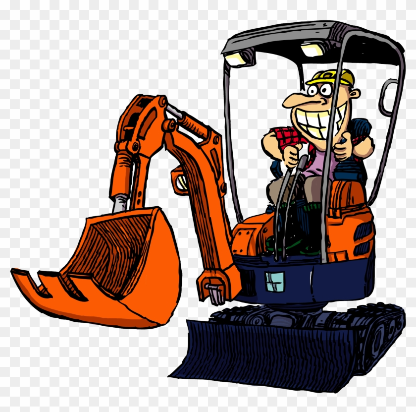 Mini Digger Cartoon - Full Size PNG Clipart Images Download