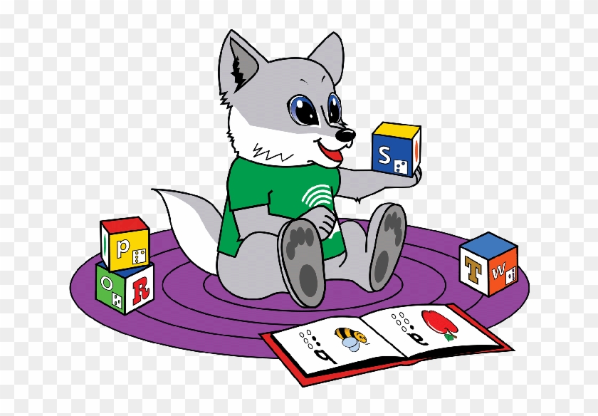 Wolf Playing With Block - Cartoon - Full Size PNG Clipart Images Download