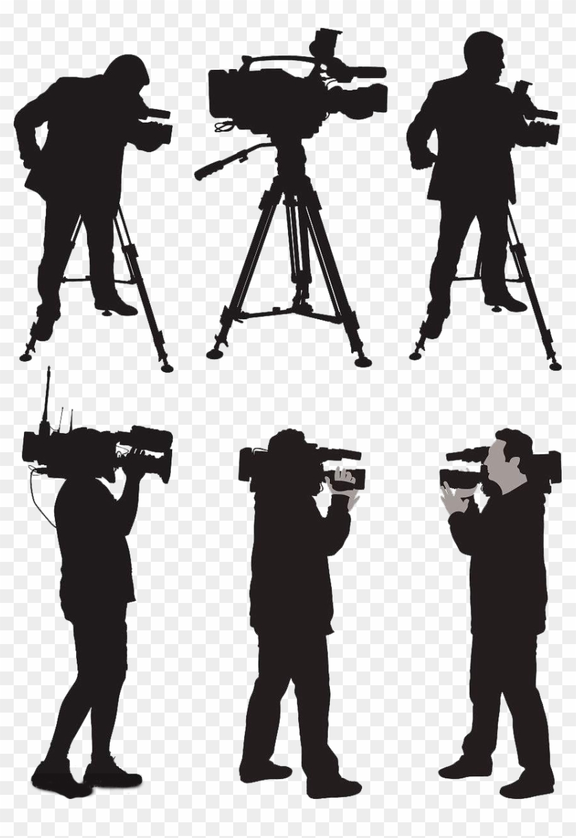 Camera Operator News Silhouette Illustration - Reporter Png - Full Size ...